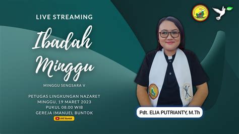 Live Streaming Ibadah Minggu Minggu Sengsara V Jemaat Gke Buntok