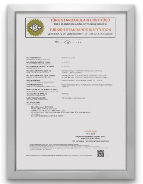 Erk Çelik Halat Sanayi ve Ticaret A Ş ERK Müşteri Memnuniyeti Yaratır