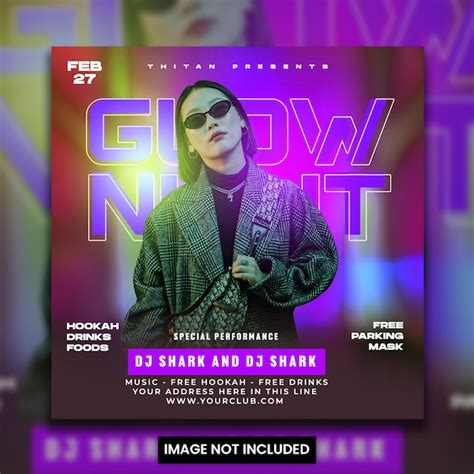 Premium Psd Dj Party Flyer Template For Social Media