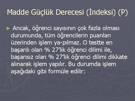 TEST VE MADDE ANALZ Test Hazrlama Aamalar Test