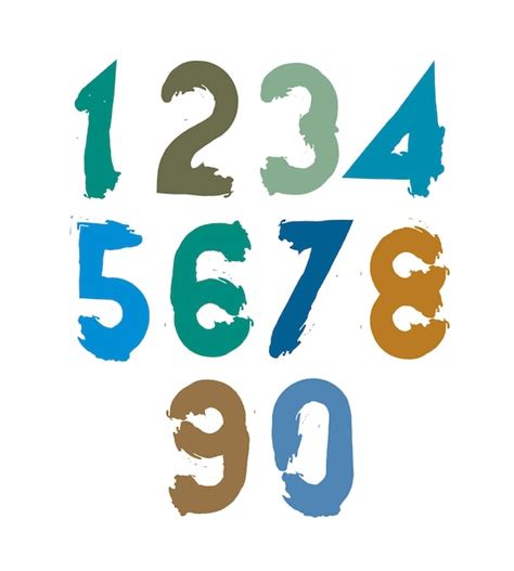 Conjunto de dígitos vectoriales contemporáneos escritos a mano números