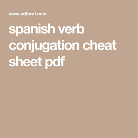Spanish Verb Conjugation Cheat Sheet Pdf Spanish Conjugation Chart