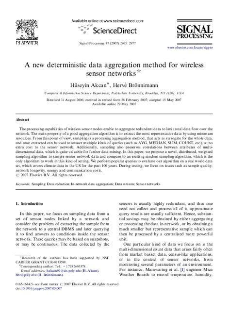 pdf a new deterministic data aggregation method for wireless sensor networks hervé