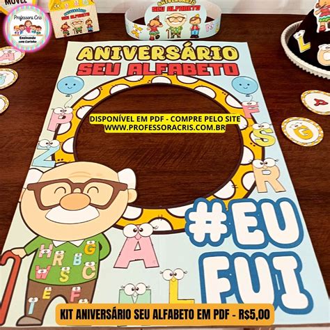 Kit Aniversário do Seu Alfabeto Professora Cris Ensinando carinho