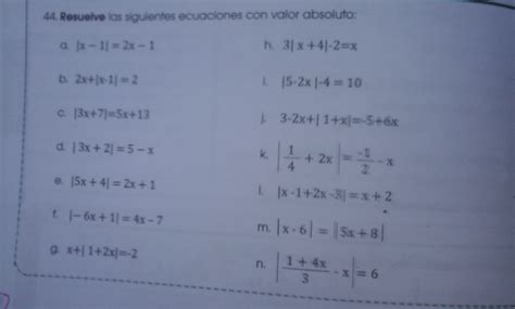 Alguien Me Puede Ayudar Con Estas Ecuaciones Con Valor Absoluto