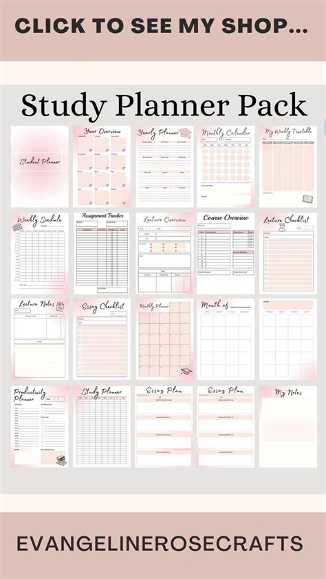 Printable Planners Study Planner Budgeting Finances Habit Tracker