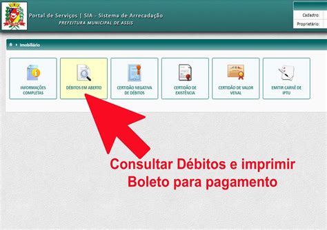Prefeitura de Assis IPTU como consultar débitos e gerar parcelas