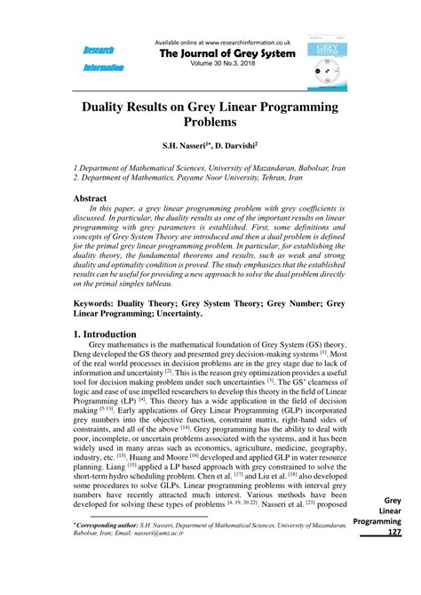 pdf duality results on grey linear programming problems