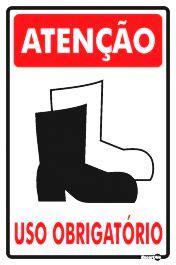 Placa Sinalização Pvc 20x30 Uso Obrigatório Bota Pinheiros Borrachas