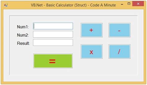 Vbnet Programming Basic Calculator