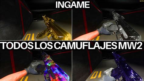 TODOS LOS CAMUFLAJES DE MAESTRIA MW2 En 1 VÍDEO YouTube