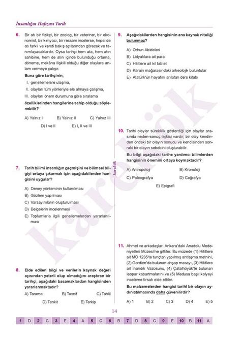 9 SINIF TARİH SORU BANKASI Karekök Yayıncılık