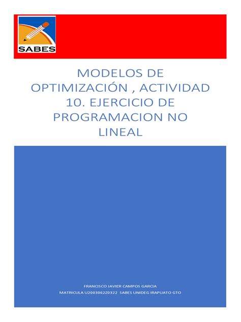 actividad 7 ejercicios de programación no lineal pdf programacion no lineal linealidad