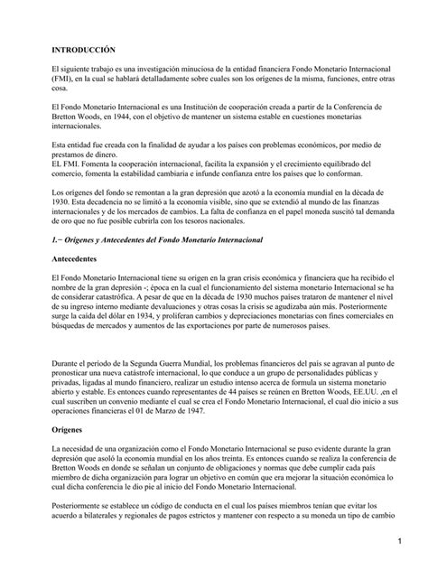 Estructura Del Fmi Fondo Monetario Internacional