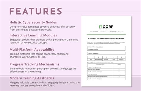 IT Security Awareness Program Evaluation Form Template In Word PDF