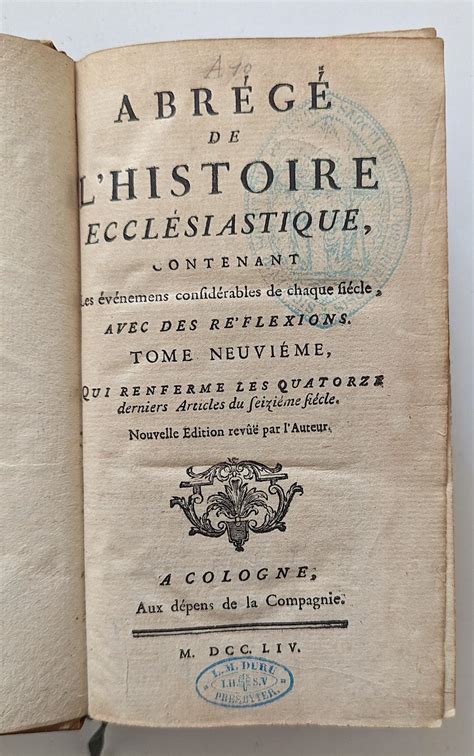 Lot Abrege Chronologique De L Histoire Ecclesiastique IX