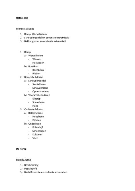Anatomie Les Osteologie Menselijk Skelet Romp Wervelkolom