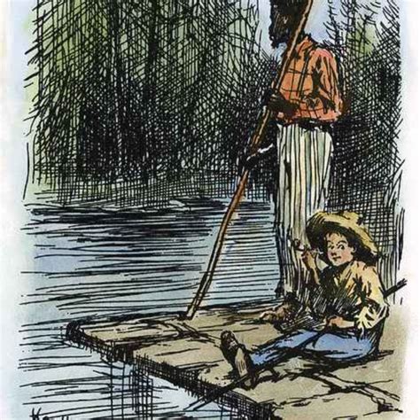 Adventures Of Huckleberry Finn By Mark Twain In Black White Color