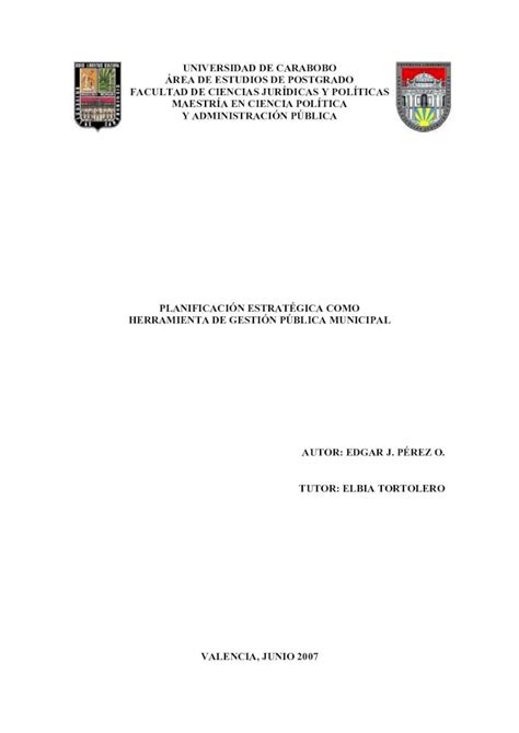 PDF PLANIFICACIÓN ESTRATÉGICA COMO HERRAMIENTA de la