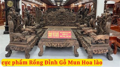 Cực Phẩm Rồng Đỉnh Gỗ Mun Hoa Lào Đục Tay Thủ Công Mỹ Nghệ Thuần Túy