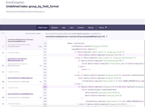 Errorexception While Using Laravelchart In Laravel Employee Attendance