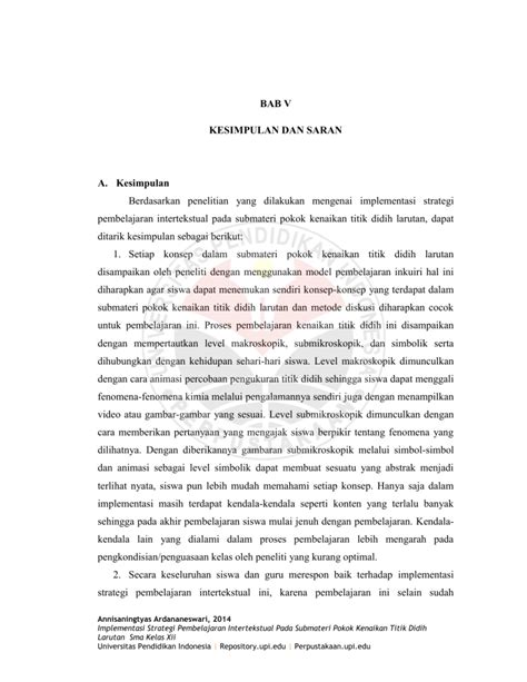 Bab V Kesimpulan Dan Saran A Kesimpulan