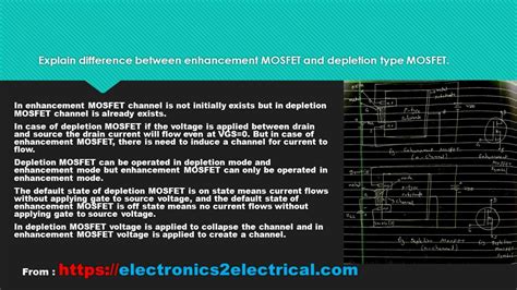 Explain Difference Between Enhancement MOSFET And Depletion Type MOSFET