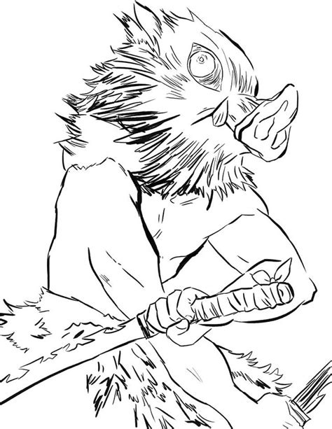 Desenhos Do Inosuke Hashibira Demon Slayer Para Colorir