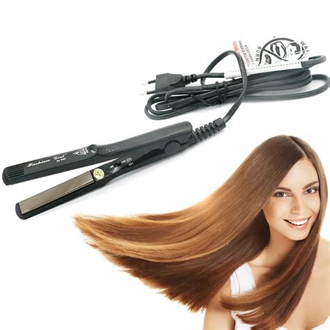 Fmk Professional Hair Straightener Mini Black Portable Tourmaline Ceramic Flat Iron
