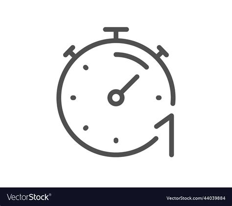 Timer 1 Minute Line Icon Stopwatch Time Sign Vector Image