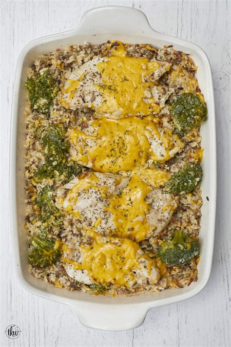 Baked Cheesy Chicken Broccoli Wild Rice Blend Casserole