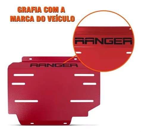 Peito De Aço Protetor Cárter Ford Ranger 2021 2022 Vermelho à venda em