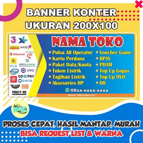 Desain Spanduk Konter Hp Banner Spanduk Backdrop Baliho Mmt Usaha Hot