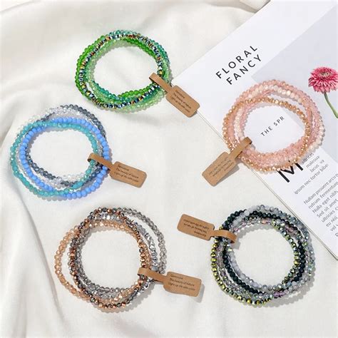 Pulseras De Cristal Brillante Para Hombres Y Mujeres Pulsera De Cuentas