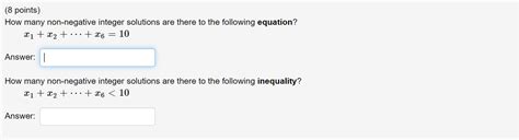 solved 8 points how many non negative integer solutions