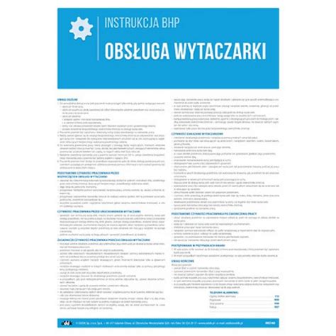 Instrukcja bhp Obsługa wytaczarki