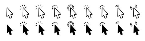 Zeiger Cursor Computer Mausklick Icon Set Klicken Und Zeigen