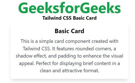 Tailwind Css Cards Geeksforgeeks