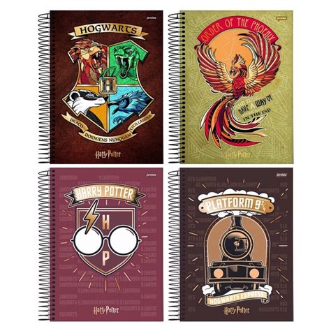 Caderneta Harry Potter Espiral 1 8 Jandaia Capa Dura Caderno De Notas