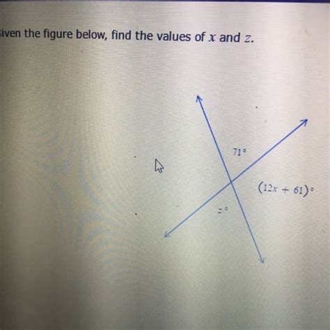 given the figure below find the values of x and z