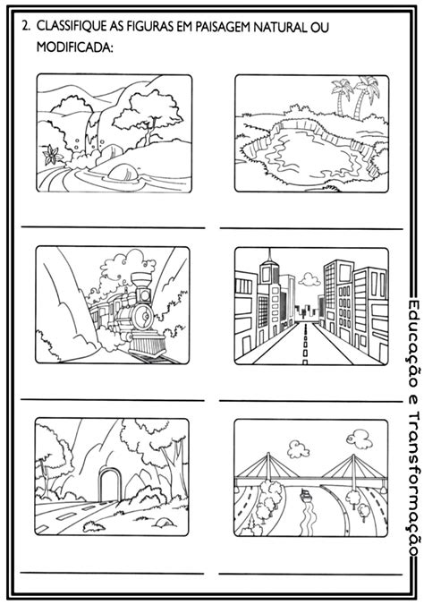 Atividades Sobre Paisagem Natural E Cultural Ano Educa