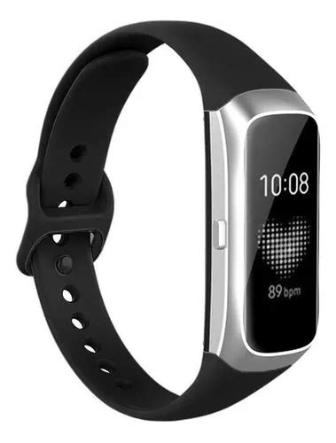 Pulsera De Silicona Compatible Con Galaxy Fit Sm R Color Negro