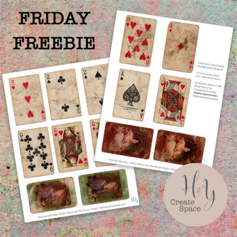 FRIDAY FREEBIE Distressed Playing Cards Hither And Yon Studio