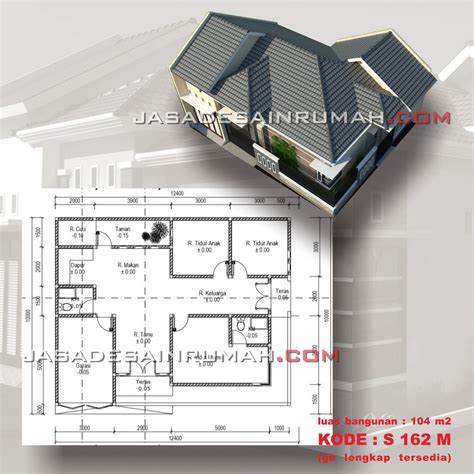 Denah Dan Tampak Rumah Minimalis 1 Lantai