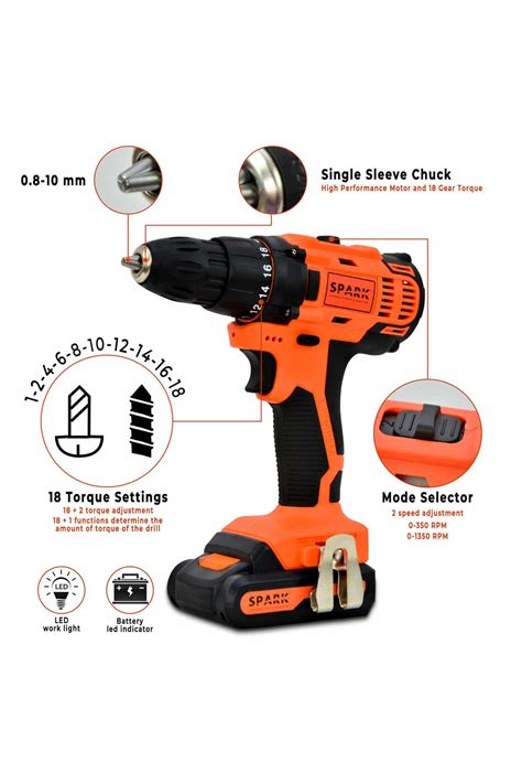 Perceuse Visseuse Sans Fil 21V 2x Batterie Lithium 1 5A 18 1 Réglages