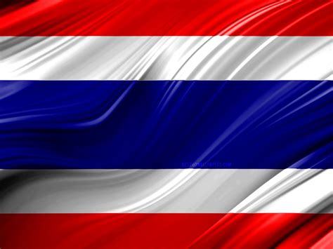 4k Thai Flag Asian Countries 3D Waves Flag Of Thailand National