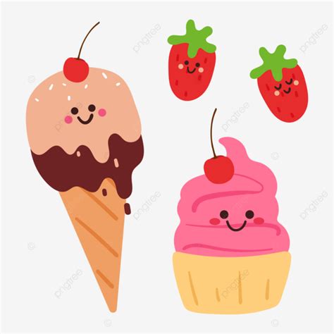 Cute Hand Drawing Cartoon Dessert Character Dessert Food Cake PNG