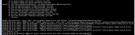 hive的shell里hive 执行操作时，出现failed execution error return code 1 from org apache hadoop hive ql