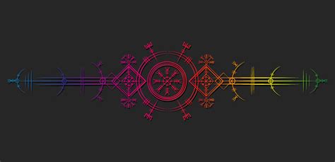 Magic Ancient Viking Art Deco Vegvisir Magic Navigation Compass