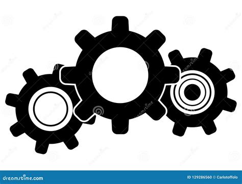 Tren De Engranajes Del Icono Vector Ilustración del Vector